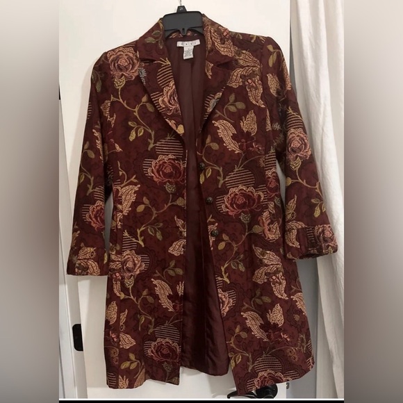 CAbi | Jackets & Coats | Womens Cabi Coat Sz 8 M Floral Tapestry ...